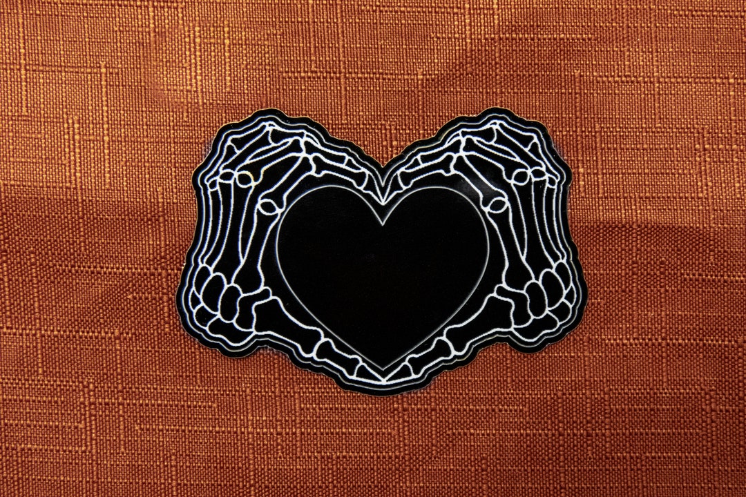Skeleton Heart Hands Sticker - Etsy