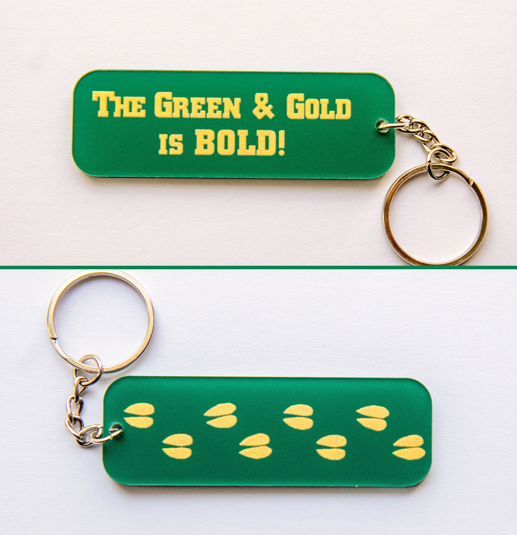 The Green & Gold is Bold Keychain - Etsy