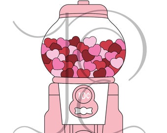Valentines Gumball Machine Svg | Etsy
