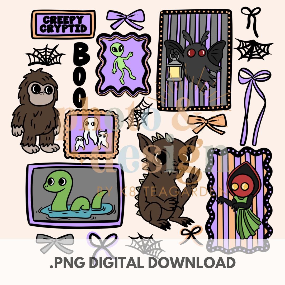 Creepy Cryptid | Girly Halloween | PNG - Etsy