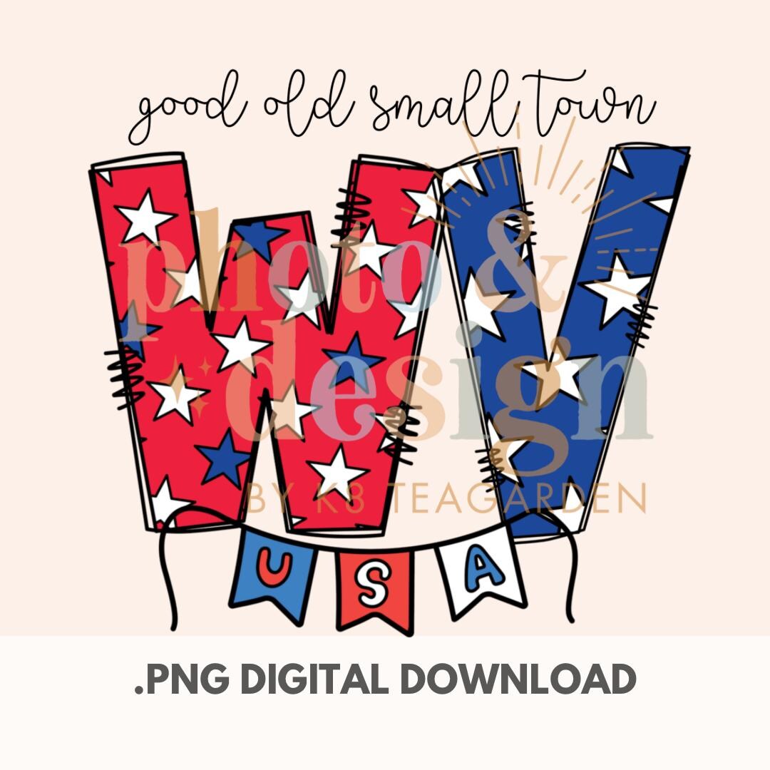 Small Town USA WV | Patriotic State Doodle PNG - Etsy