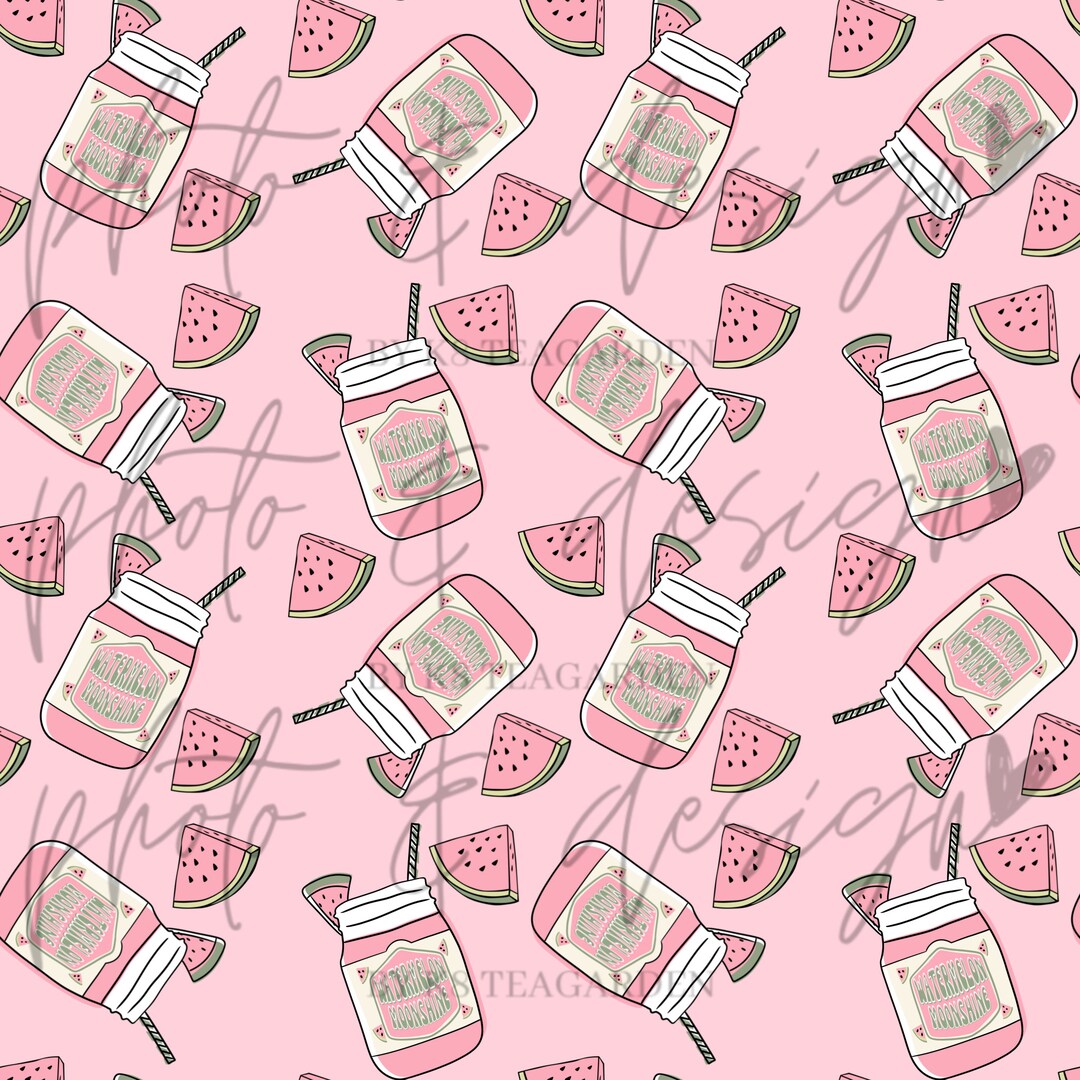 Watermelon Moonshine Seamless Pattern PNG - Etsy