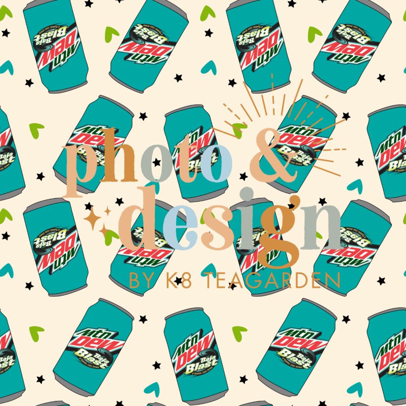Baja Blast Soda Seamless Design | PNG - Etsy