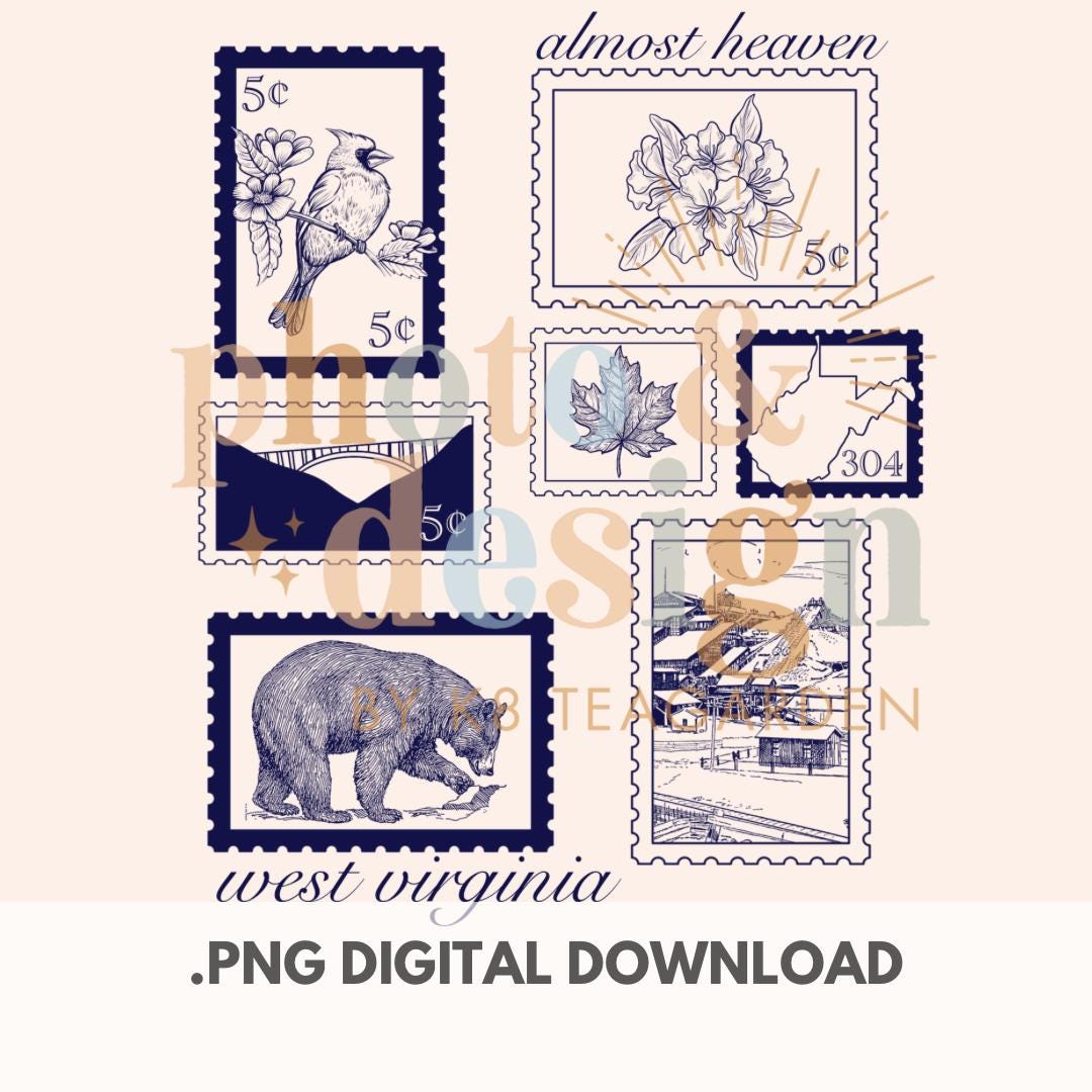Almost Heaven Stamps | PNG - Etsy