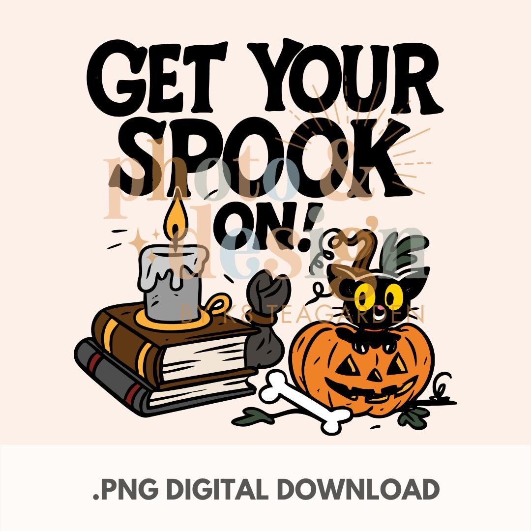 Get Your Spook on | Vintage Cartoon | PNG - Etsy