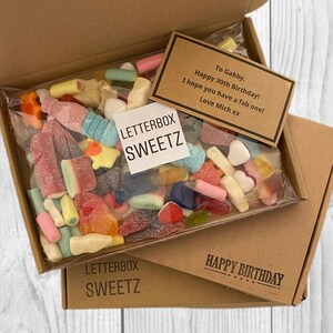 Personalized Letterbox Sweets Gift Box - Birthday, Get Well Soon, Thank ...