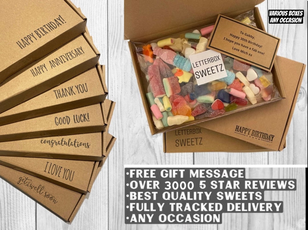 Sweet Box Personalised Letterbox Sweet Gifts Birthday/congratulations/thank You/happy ...
