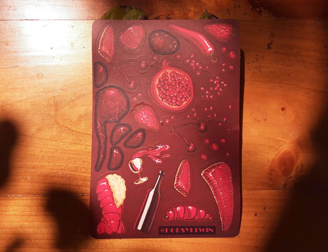 Red Foods Sticker Sheet - Etsy