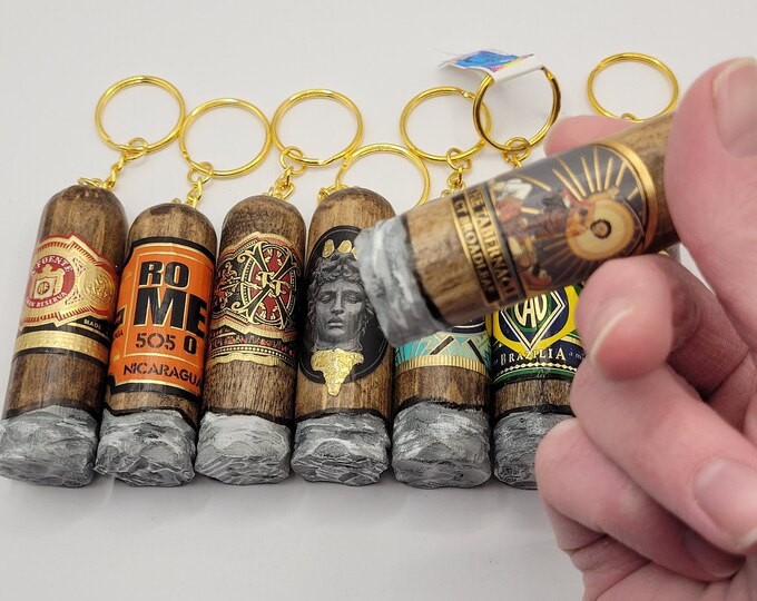 Realistic Cigar Keychains goldreal Labels - Etsy