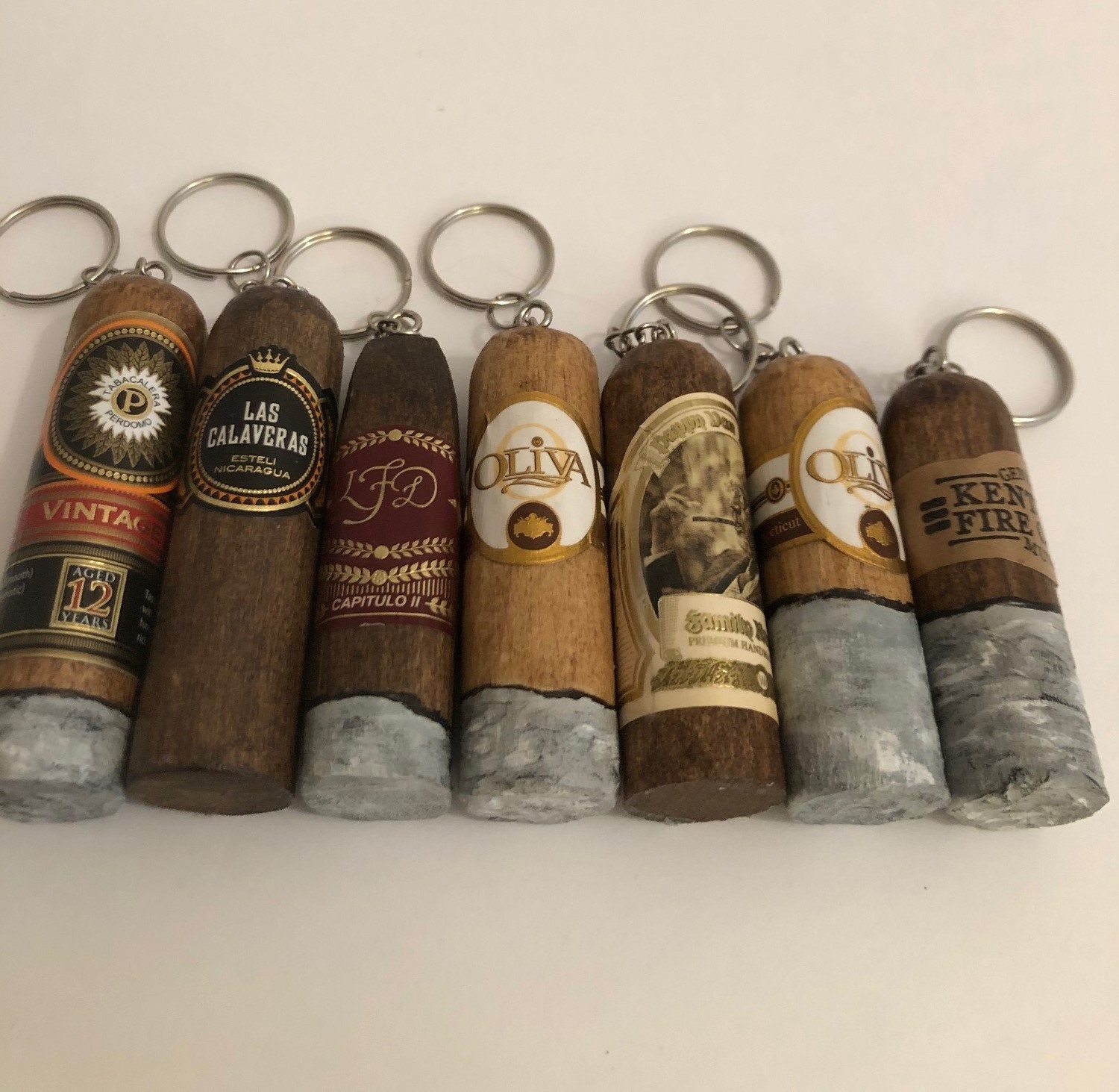 Realistic Wood Cigar Keychains--Real Labels Art & Collectibles ...