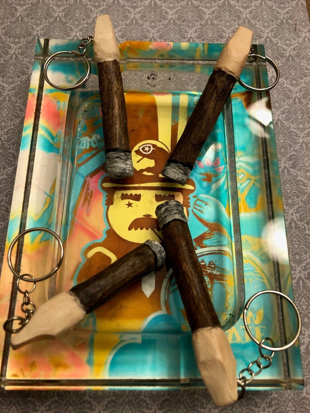 Wood Tip Cigar Keychain - Etsy