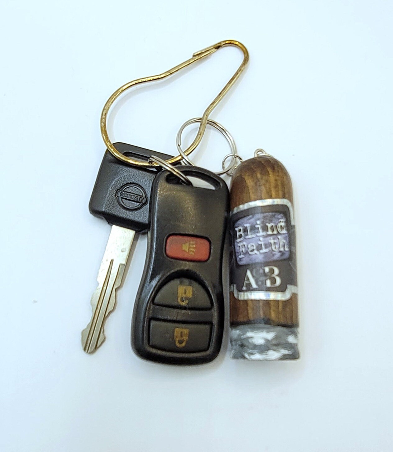 Cigar Keychain With Real Label Solid Wood Novelty Accessory - Etsy