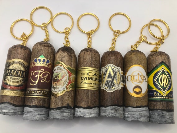 Realistic Cigar Keychains goldreal Labels | Etsy