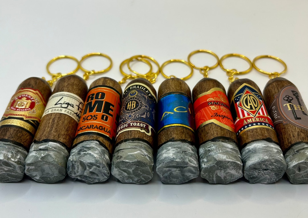 Cigar Lover Keychain Real Label - Etsy
