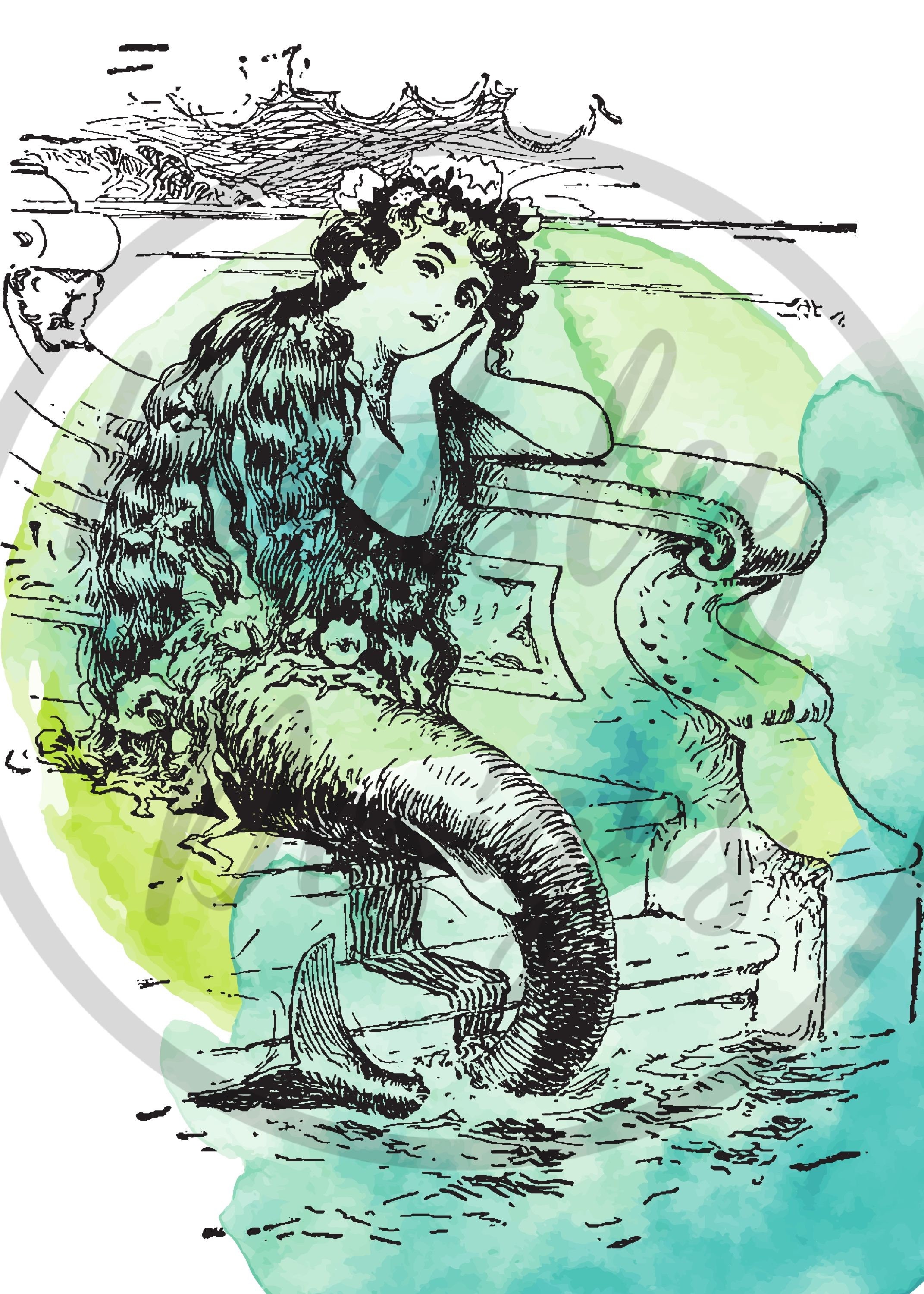 DIGITAL Printable Little Mermaid Book Page Art Literary - Etsy