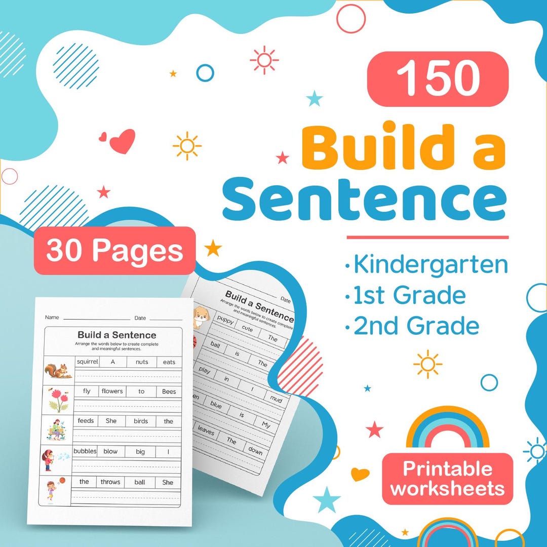 Build a Sentence Worksheet for Kids - Fun Printable Activities for ...