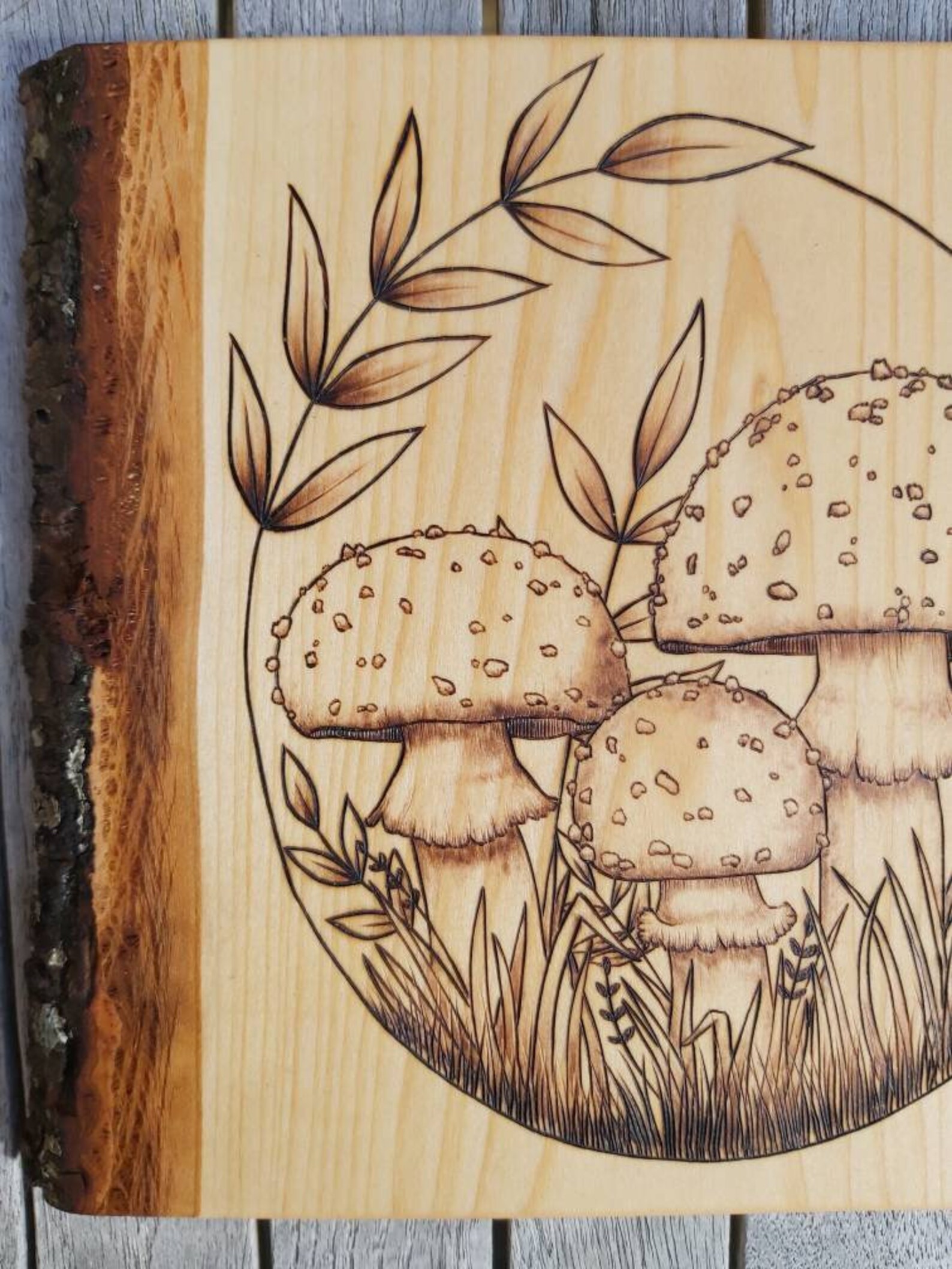 Pyrography Art Wood Art Mushroom Art Fungi Art Nature | Etsy