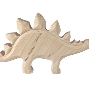 Carved Wooden Stegosaurus Dinosaur / Unfinished Wood Toy Waldorf / DIY ...