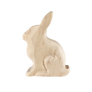 Carved Wood Bunny Unfinished - Spring Easter Craft - Basket Egg Filler ...