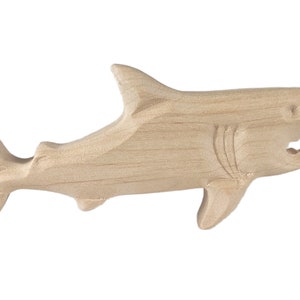 Carved Wood Shark Unfinished / DIY Shark Crafts / DIY Pretend Play ...