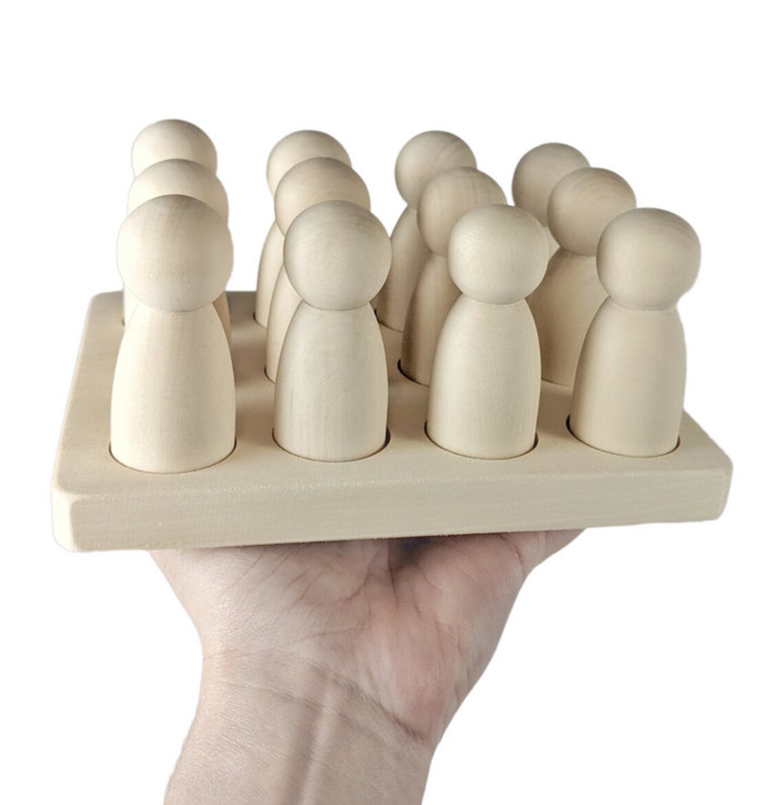 Peg Doll Stand Sorter 12 Dolls Stand / Unfinished Wood Toy - Etsy