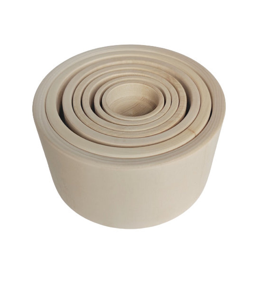 Wood Nesting Bowls 7 Pcs Unfinished / Natural Eco / DIY Waldorf ...