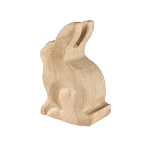 Mini Carved Wood Bunny Unfinished - Spring Easter Craft Filler - Animal ...
