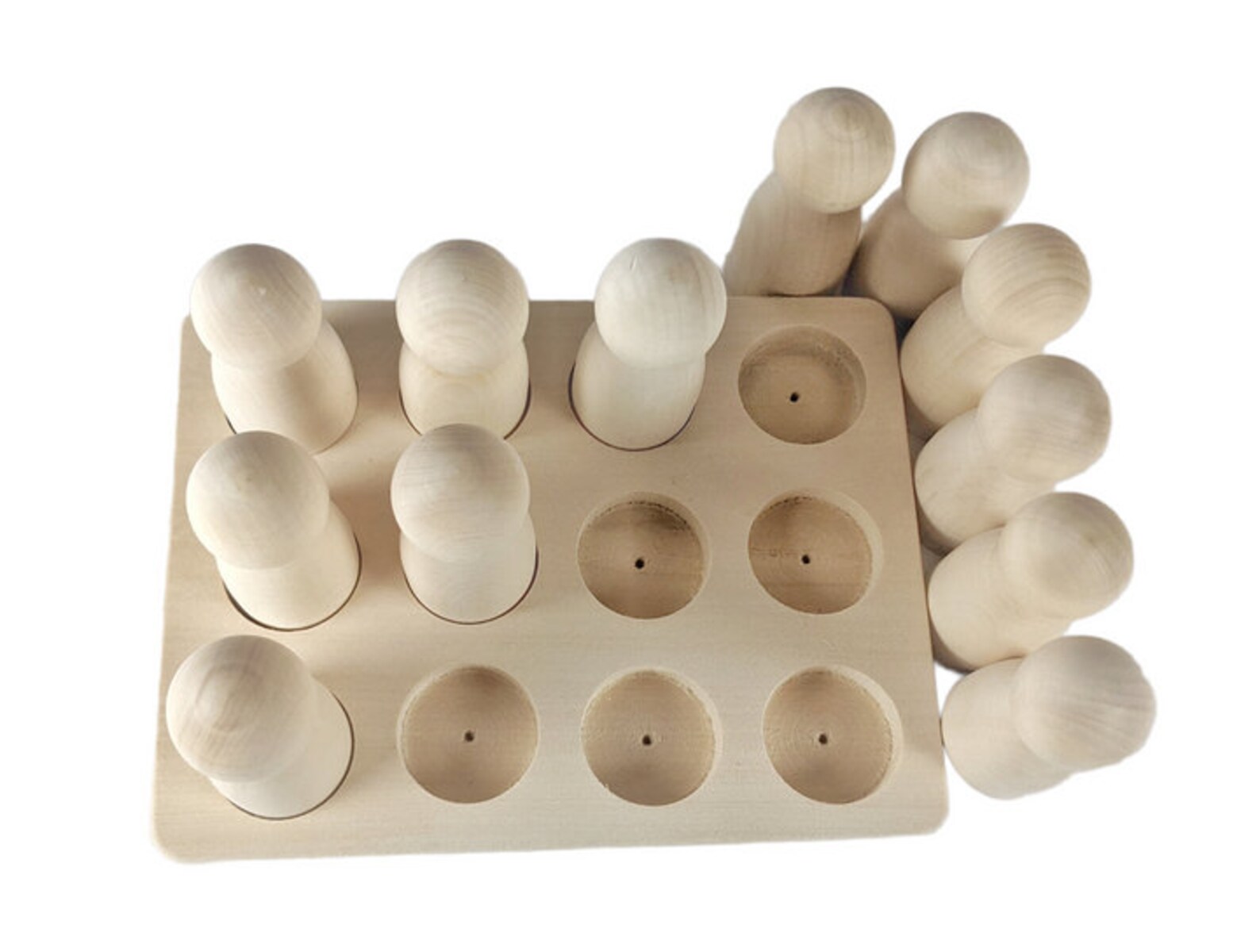 Peg Doll Stand Sorter 12 Dolls Stand / Unfinished Wood Toy - Etsy