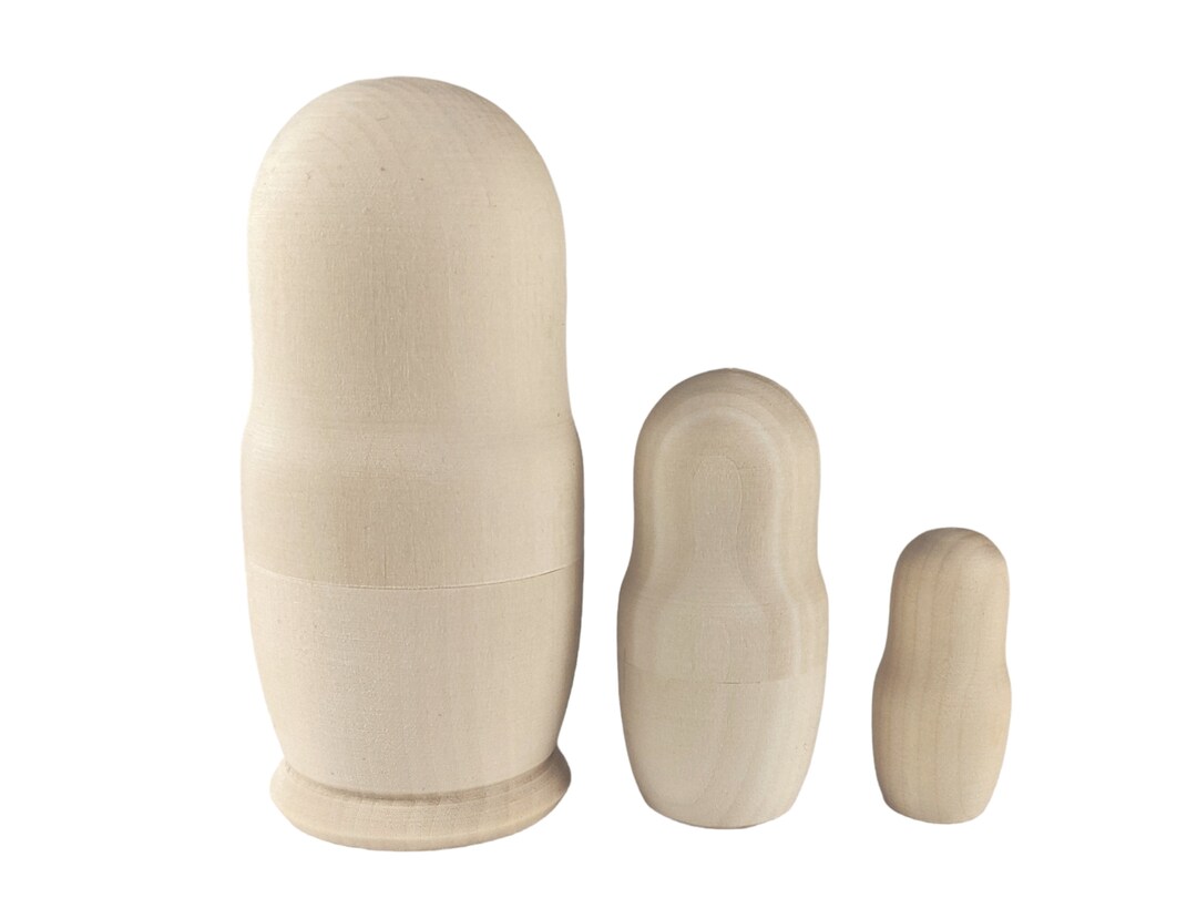Wood Nesting Dolls (3 Pc) 9cm - Unfinished Craft Box - Decor Art - DIY ...