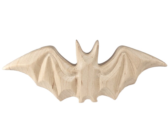 Carved Wooden Bat Unfinished / Figurine / Bat Halloween Shape / Spooky ...
