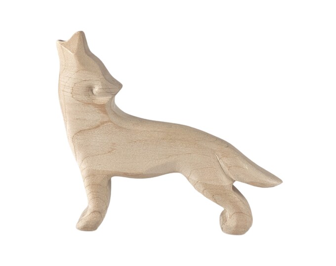 Carved Wood Wolf Unfinished / DIY Pretend Play Animal Forest / Waldorf ...