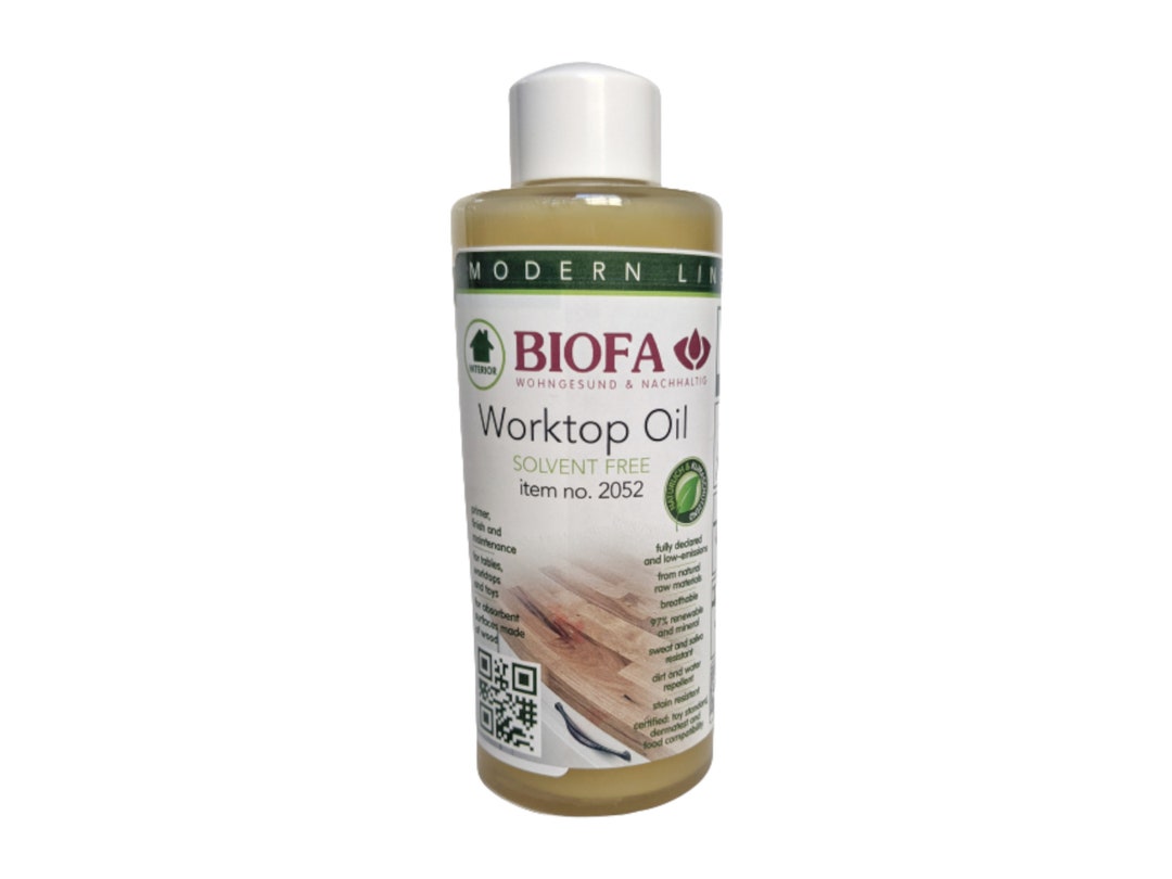 BIOFA Worktop Oil Solvent Free 2052 .15l / Wood Oil / Linseed / Sealant / Finish / Food Safe ...