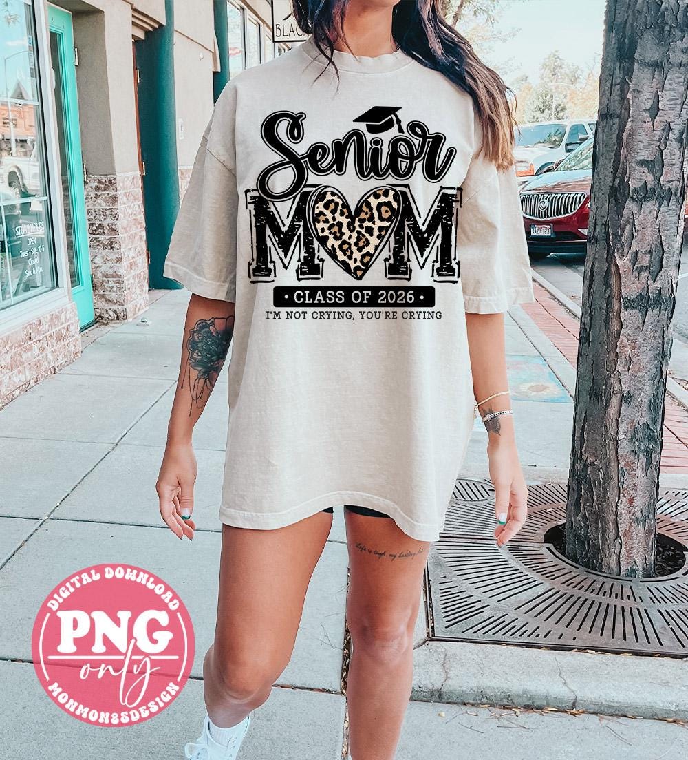 Senior Mom 2026 PNG: Leopard Print, Graduation Design (digital Download ...
