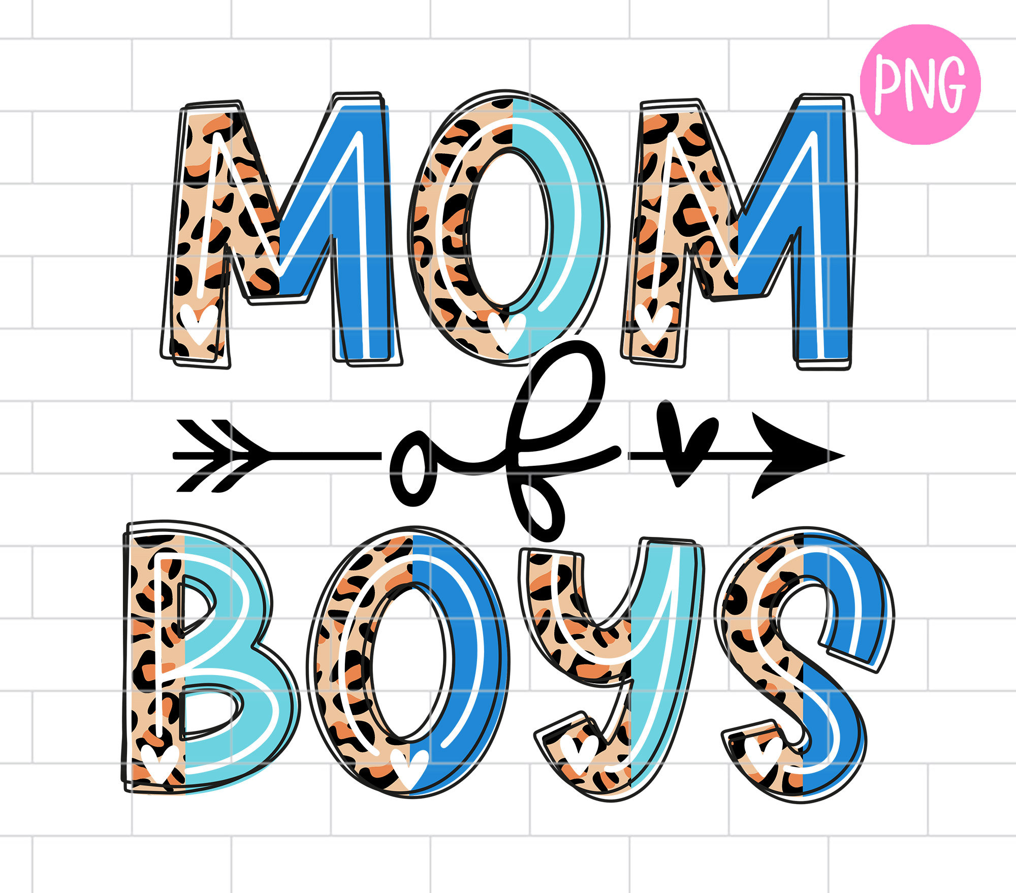 Mom of Boys Mothers Day PNG Mama of Boys Leopard Mama Life - Etsy