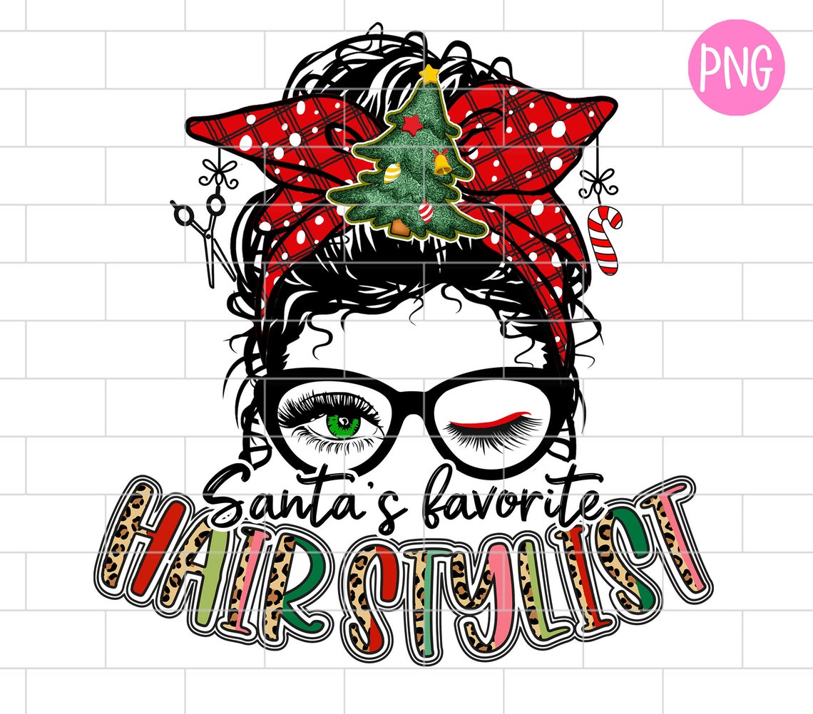 Hair Stylist Christmas Png Santa's Favorite Hair Stylist - Etsy