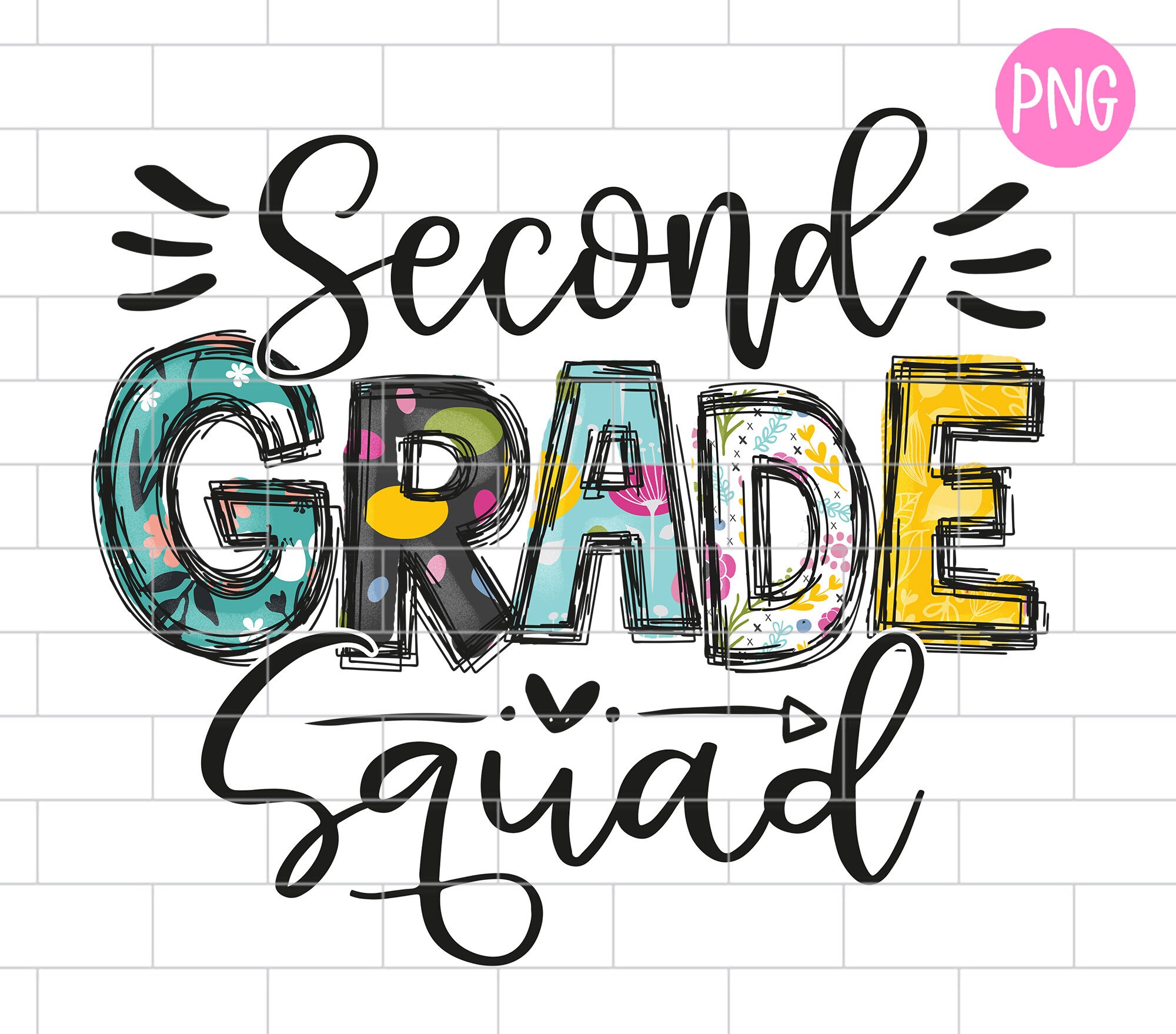 Second Grade Squad PNG 2nd Grade Teacher Squad Back to | Etsy