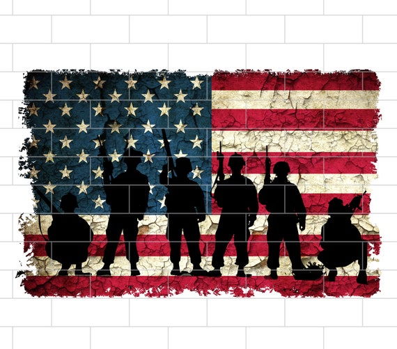 American Soldier Flag PNG American Soldier With Distressed - Etsy