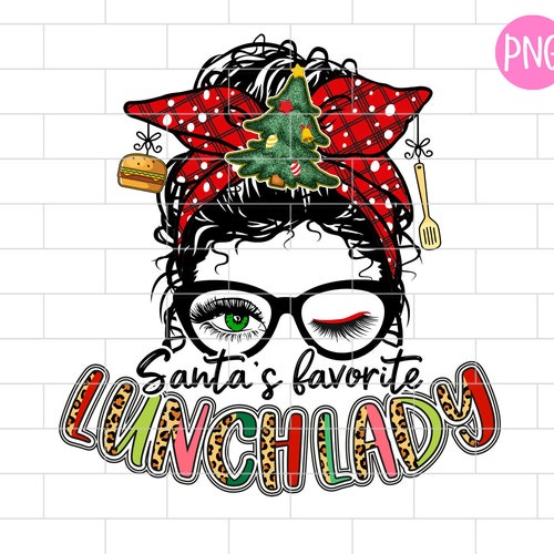Santas Favorite Lunch Lady Png Leopard Groovy Christmas Etsy