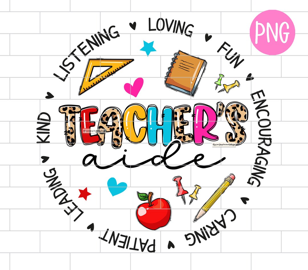 Teacher's Aide PNG: Leopard Back to School Design (digital Download) - Etsy