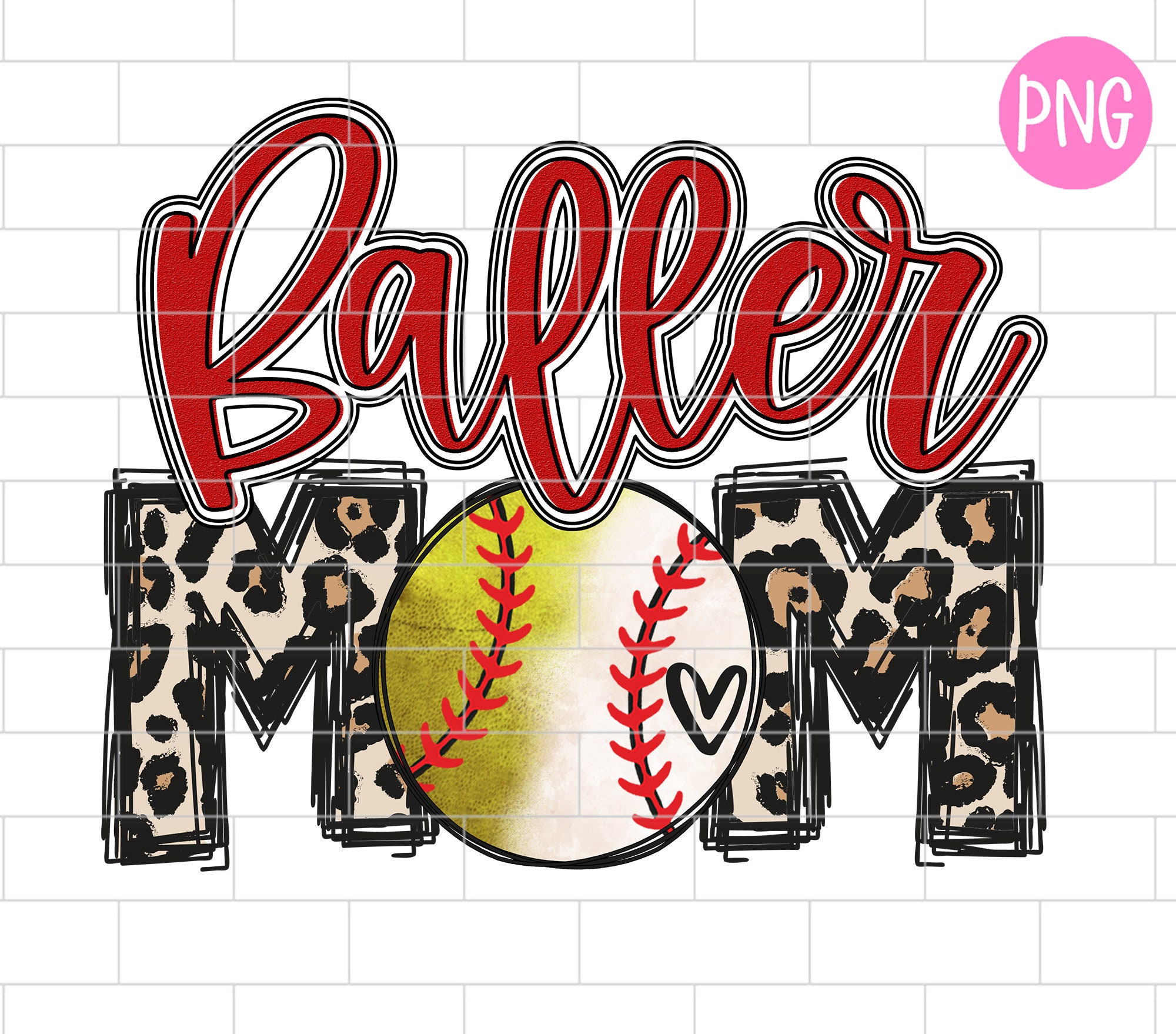 Softball and Baseball Mom Png Baller Mom PNG Mom of Both - Etsy