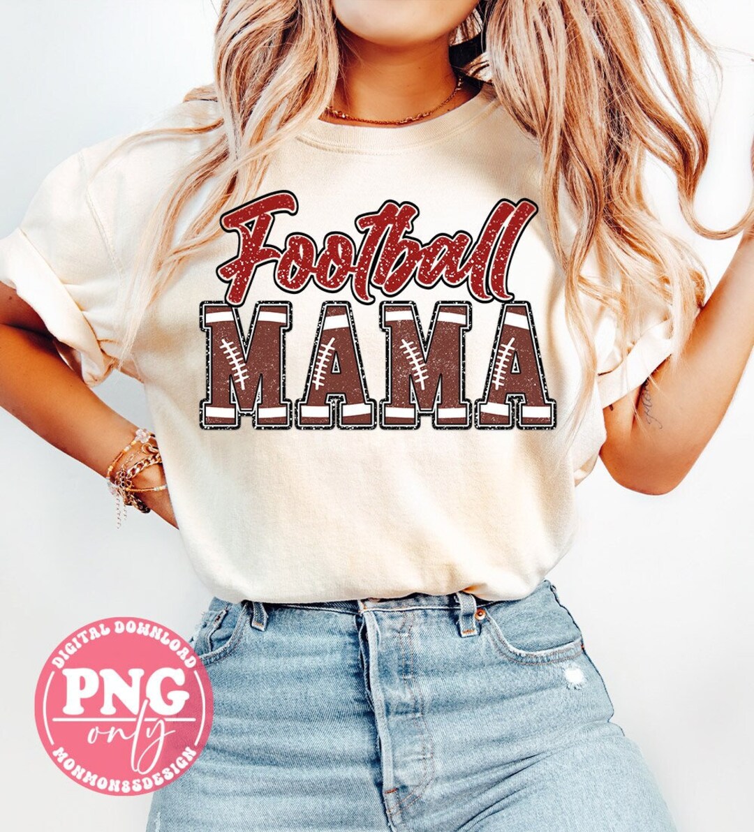 Football Mama PNG, Red, Athletic, Distressed, Football Mom, Loud and ...