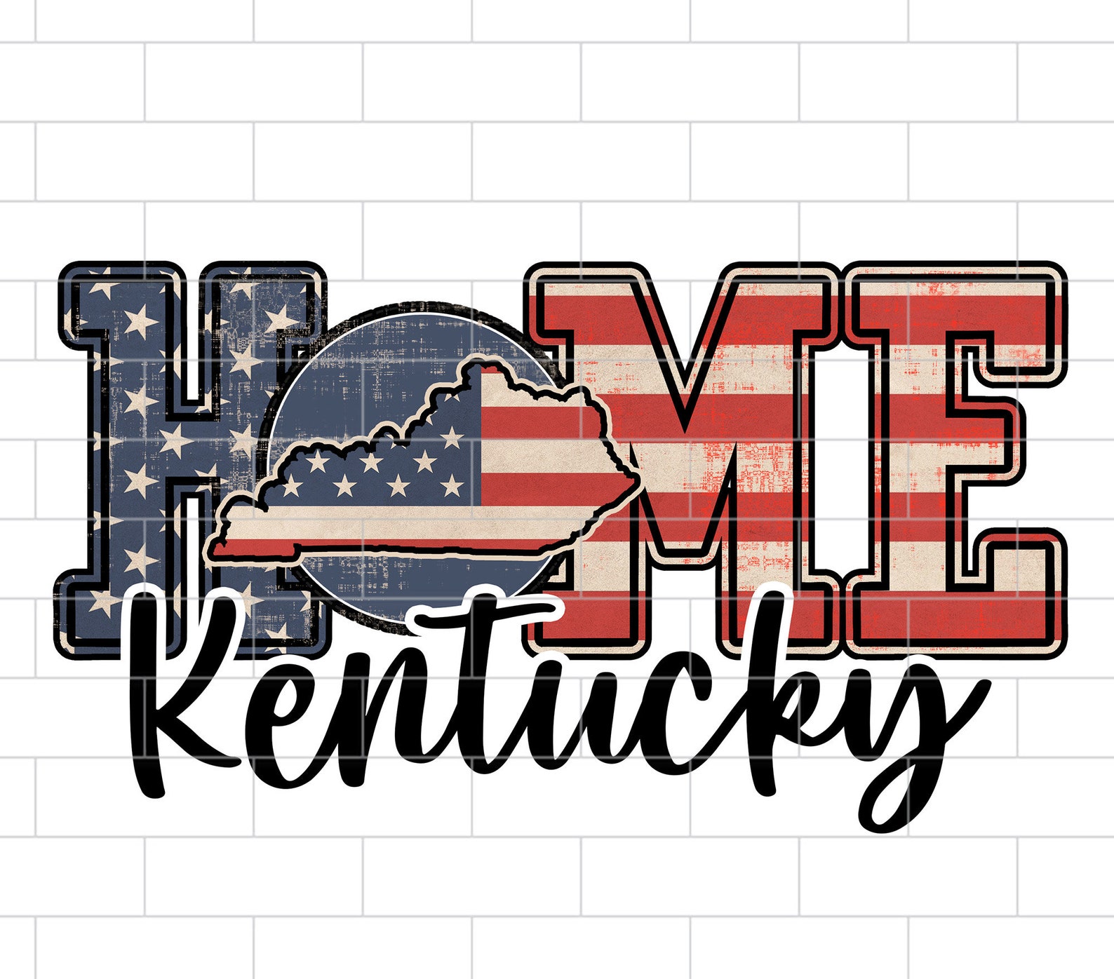 Kentucky American Flag PNG Kentucky Home Sublimation Designs | Etsy