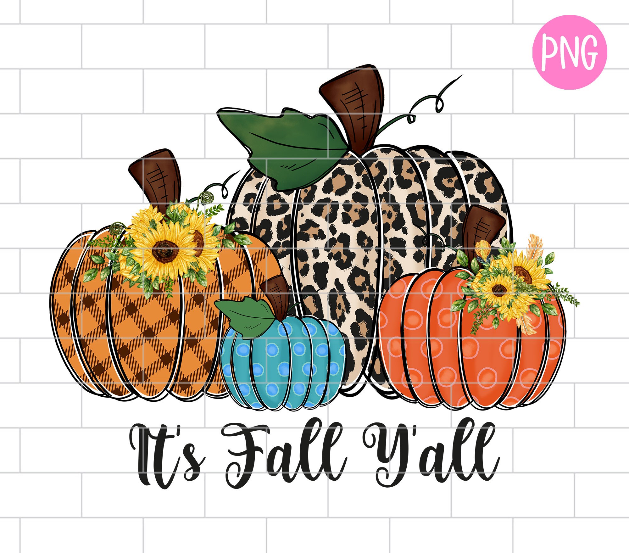 Fall Png It's Fall Y'all PNG Happy Fall Leopard - Etsy