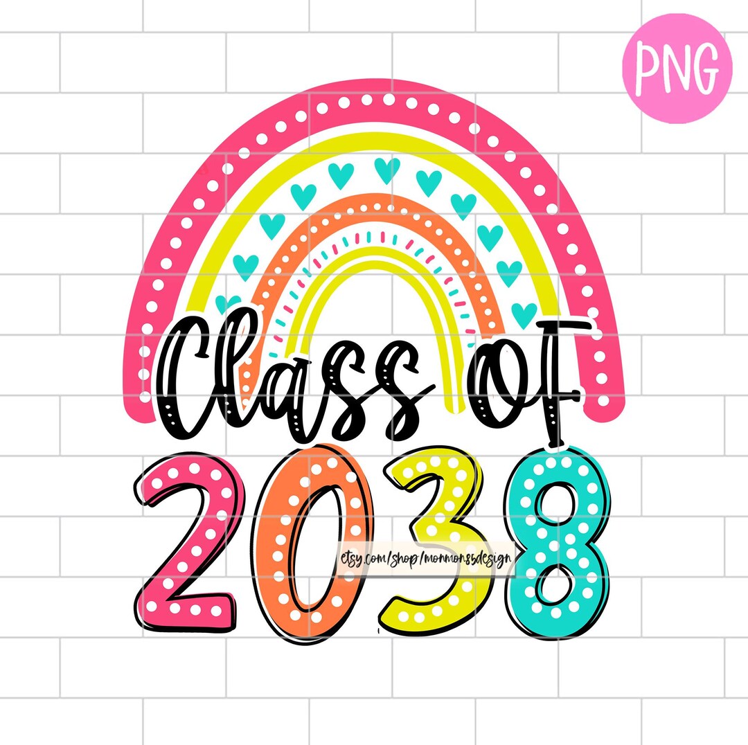 Class of 2038 Png, Rainbow, Grow With Me PNG, First Day of School ...