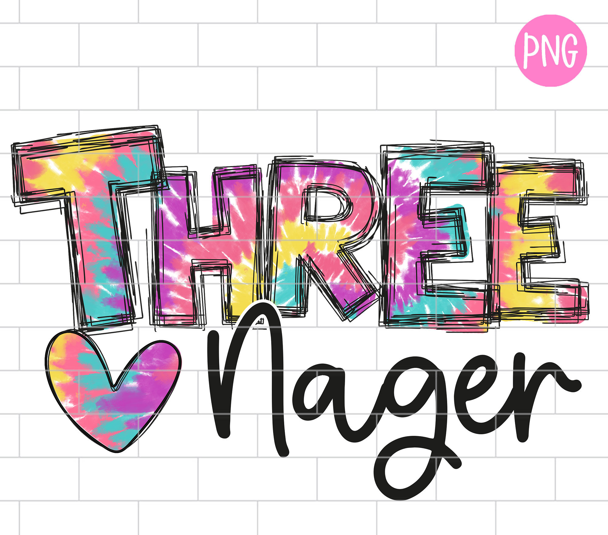 Threenager PNG, 3rd Birthday, Third Birthday, Baby, Toddler, Girl ...