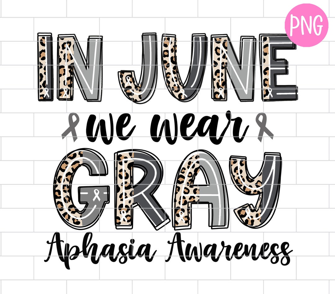 Aphasia Awareness Png, Gray Ribbon Png, Leopard, Sublimation Design ...