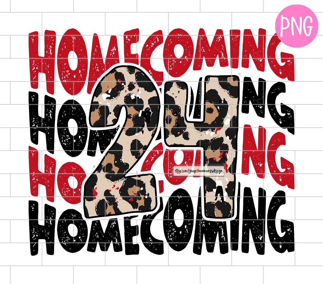 Homecoming PNG, Red, Hoco 2024, Leopard, School Football, Sublimation ...