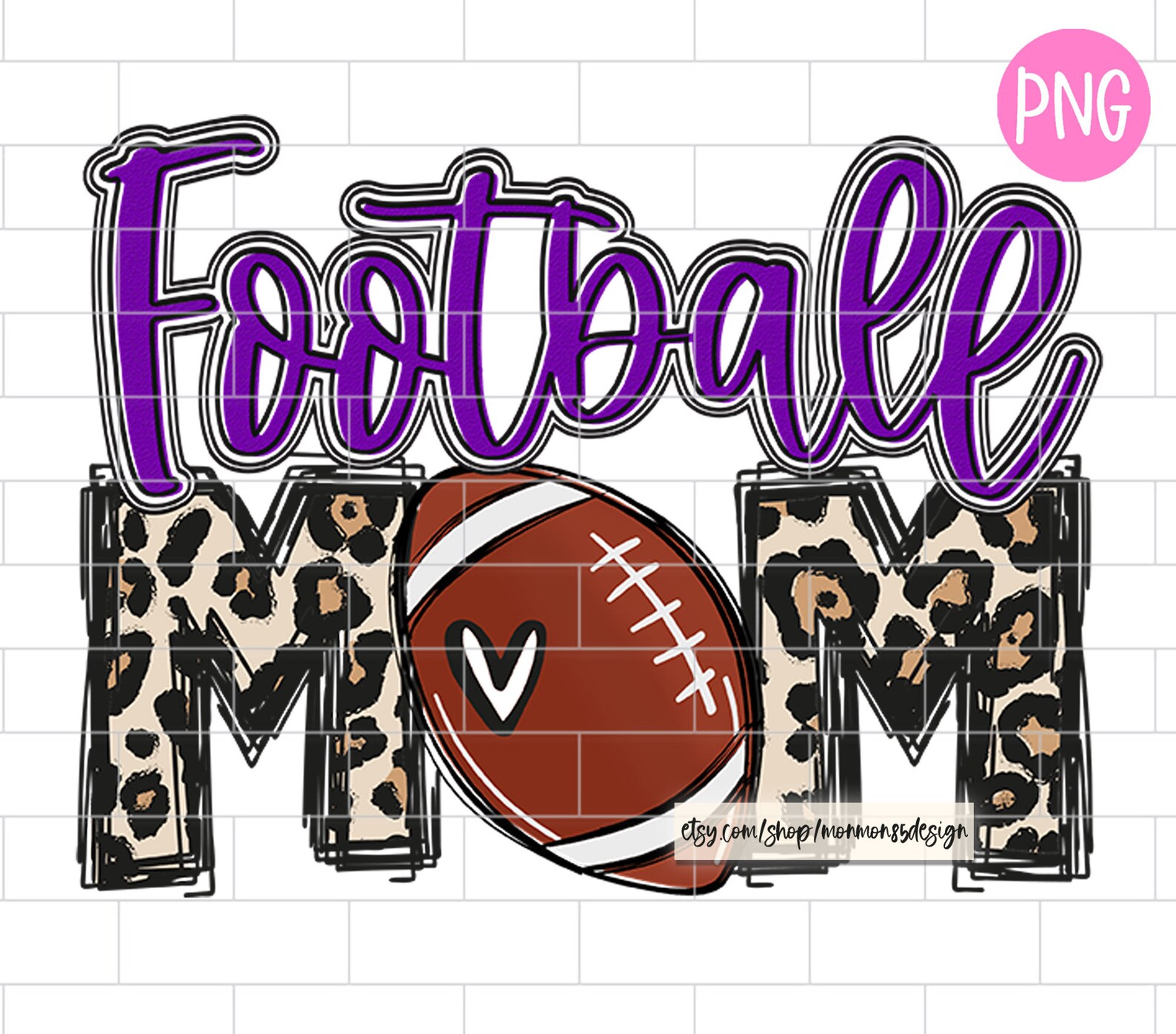 Football Mom Purple PNG, Sublimation Design Downloads - Etsy
