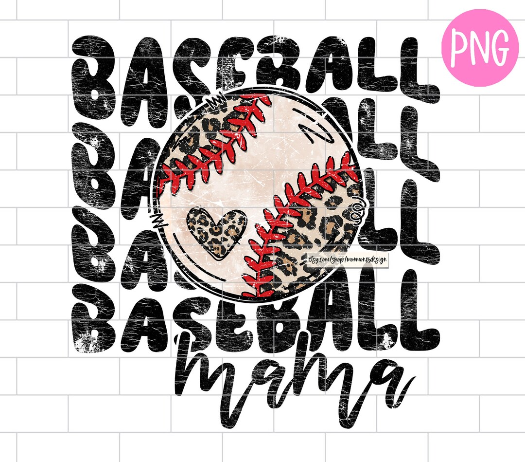 Baseball Mama PNG, Distressed, Leopard Baseball Mom, Sublimation Design ...