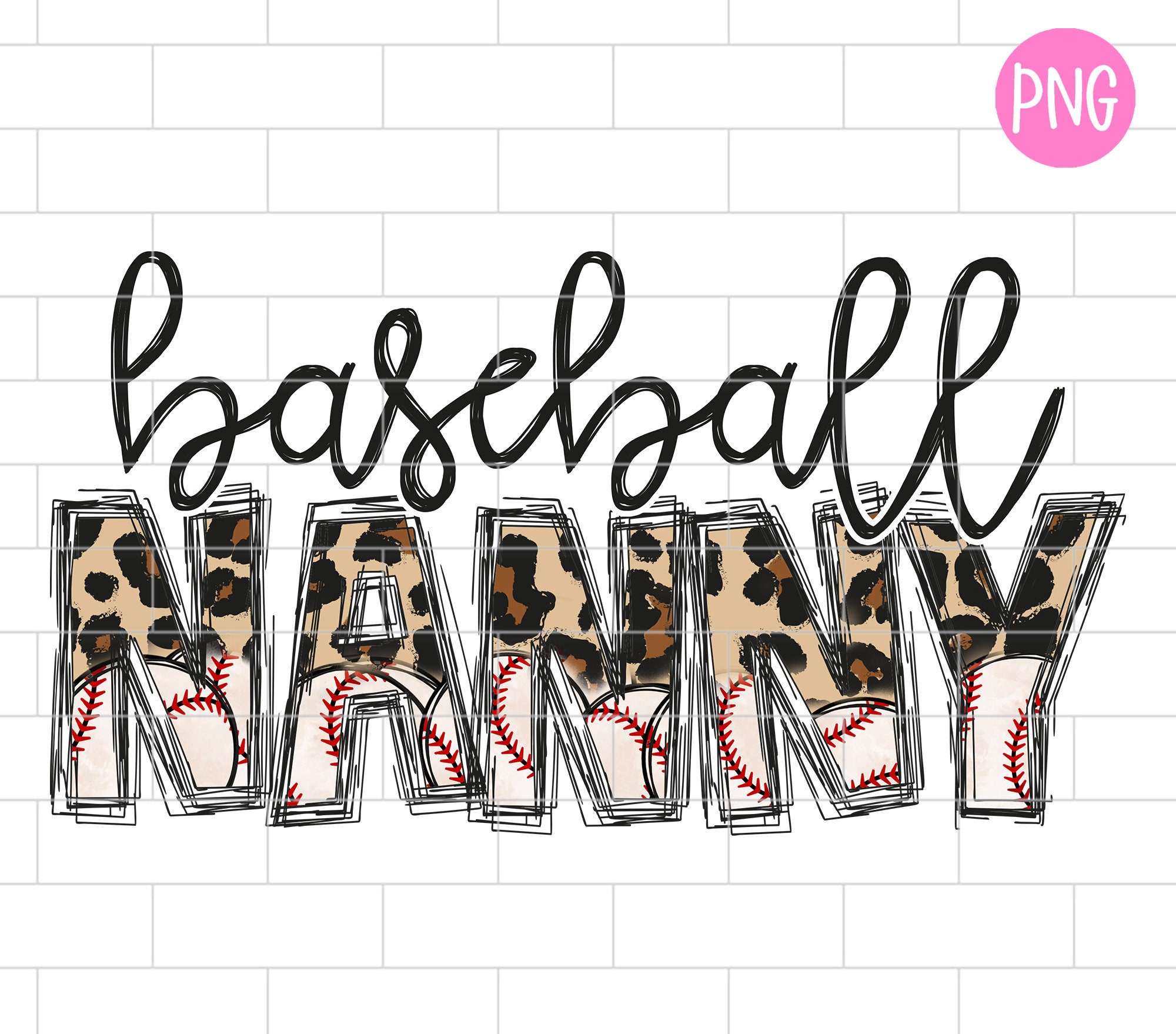 Baseball Nanny PNG Sublimation Design Downloads | Etsy